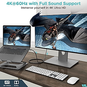 Warrky USB C to DisplayPort Cable (4K60Hz, 2K165Hz) + USB C to HDMI Cable (4K30Hz) Bundle