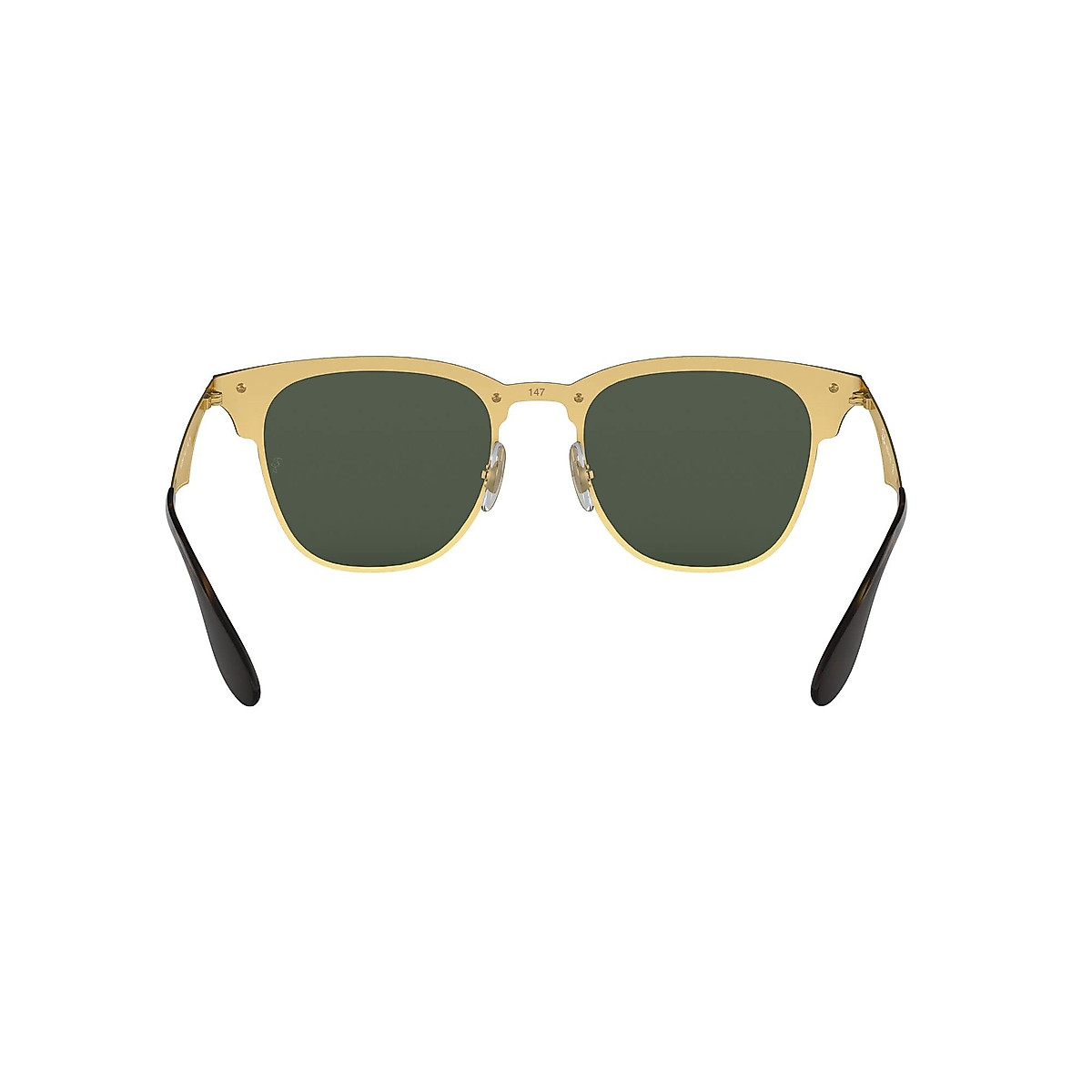 Ray-Ban RB3576N Blaze Clubmaster Square Sunglasses, Brushed Gold/Dark Green, 47 mm