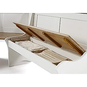 Linon Jackie Pine Wood 3 Piece Patio Conversation Indoor Kitchen Breakfast Table Booth Bench Corner Dining Nook Set in Antique White