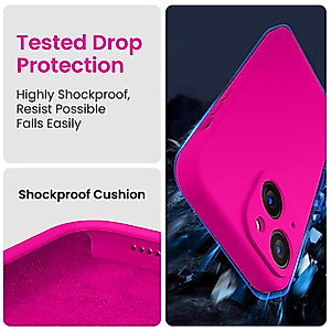 FireNova Designed for iPhone 15 Case, Silicone Upgraded [Camera Protection] Phone Case with [2 Screen Protectors], Soft Anti-Scratch Microfiber Lining Inside, 6.1 inch, Hot Pink