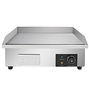 VBENLEM 22" Commercial Electric Griddle,Electric Countertop Flat Top Griddle 110V 1600W,Non-Stick Restaurant Teppanyaki Stainless Steel Grill,Adjustable Temperature Control 122°F-572°F.