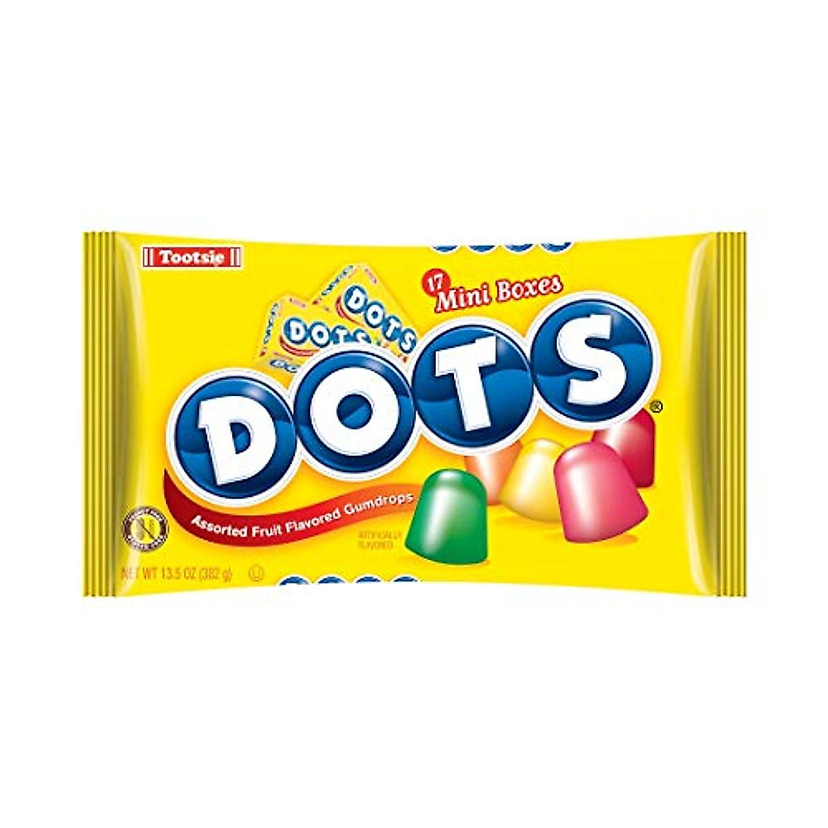 DOTS Individually Wrapped Candy - Original Gummy Candy Flavors - Cherry, Lime, Orange, Lemon & Strawberry - Gluten Free, Kosher & Peanut Free Gumdrops - Bulk 17ct Mini Dots Candy Boxes