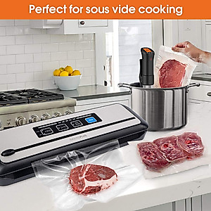 INKBIRD WiFi Sous-Vide Cooker & Vacuum Sealer with Full Starter Kits Automatic PowerVac Air Sealing Machine for Food Preservation| 1000 Watts Sous vide Machine with Recipes, Precise Temperature &Timer