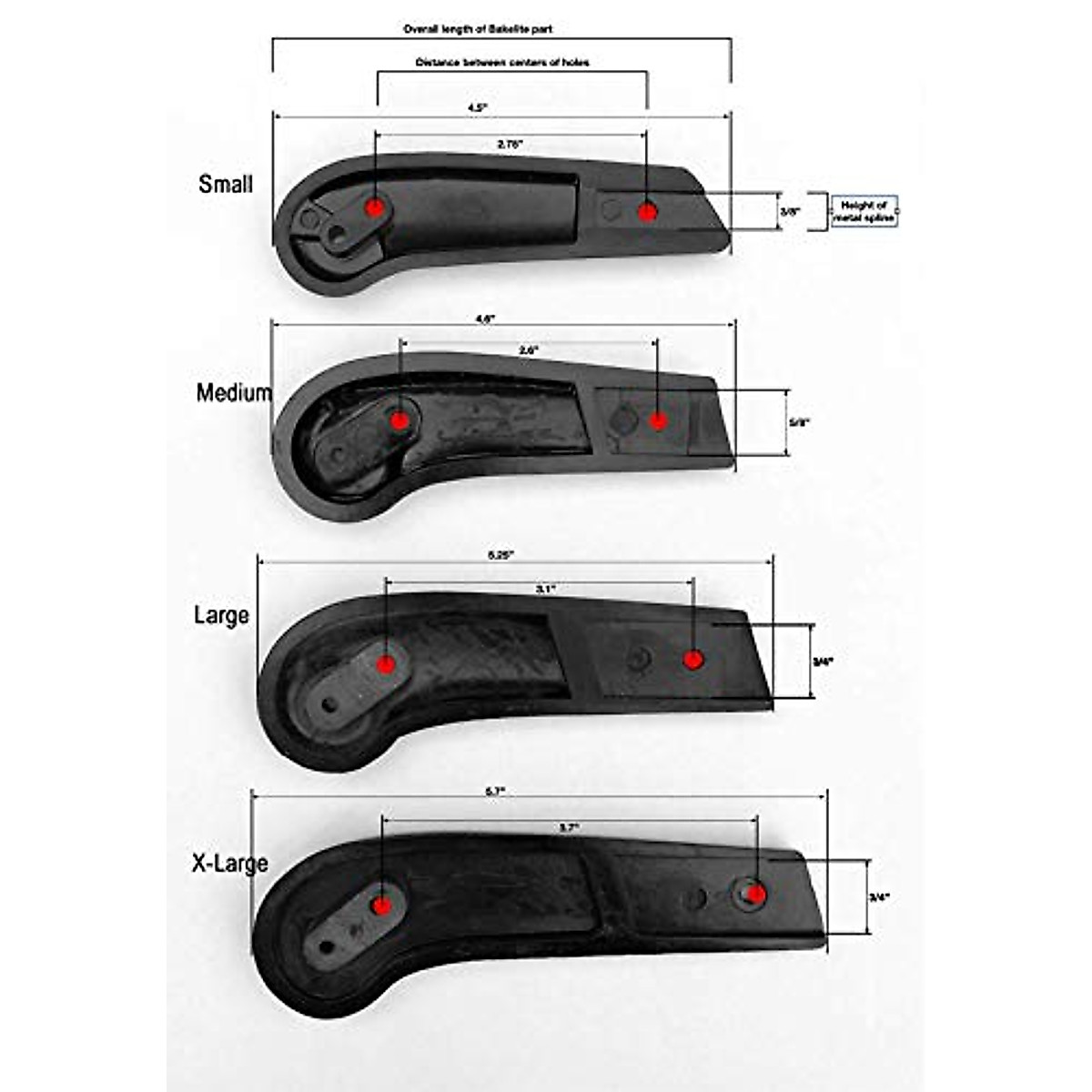 Large 2-screw replacement handle for vintage Revere Ware pans