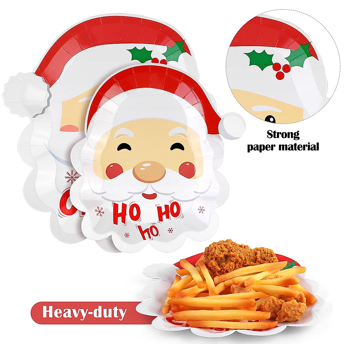 durony 100 Pack Santa Christmas Disposable Paper Plates 9 Inch Dinner Plates 7 Inch Dessert Plates Christmas Party Plates Merry Christmas Plates for Christmas Holiday Party Supplies, DY1144