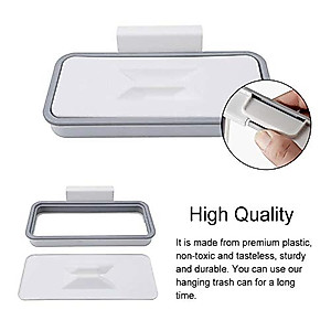 Hanging Trash Can Folded for Kitchen Cabinet Door, 2 Pcs Hanging Kitchen Waste Bins, Rubbish Rack Portable Hanging Organizer Trash Bag Holder with Lid