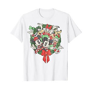 Disney Group Shot Christmas Wreath T-Shirt