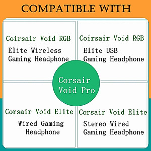 TaiZiChangQin Void Pro Ear Pads Ear Cushions Replacement Compatible with Corsair Void RGB Elite/Corsair Void/Pro/Void RGB SE Gaming Headsets 7.1 Headphone Protein Leather Earpads