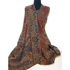 Large, Superior Kani Shawl. Paisley Jamawar from India. Warm, Heavy & Very Detailed