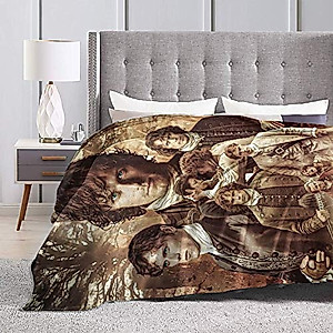 Gmhnssdszd Outlander Jamie Fraser Collage Blanket Soft Flannel Warm Fuzzy Blanket for Couch Office Picnic Travel Best Friend Memorial Birthday Gifts for Kids Adults Throw Blankets 50x40 inches, Black
