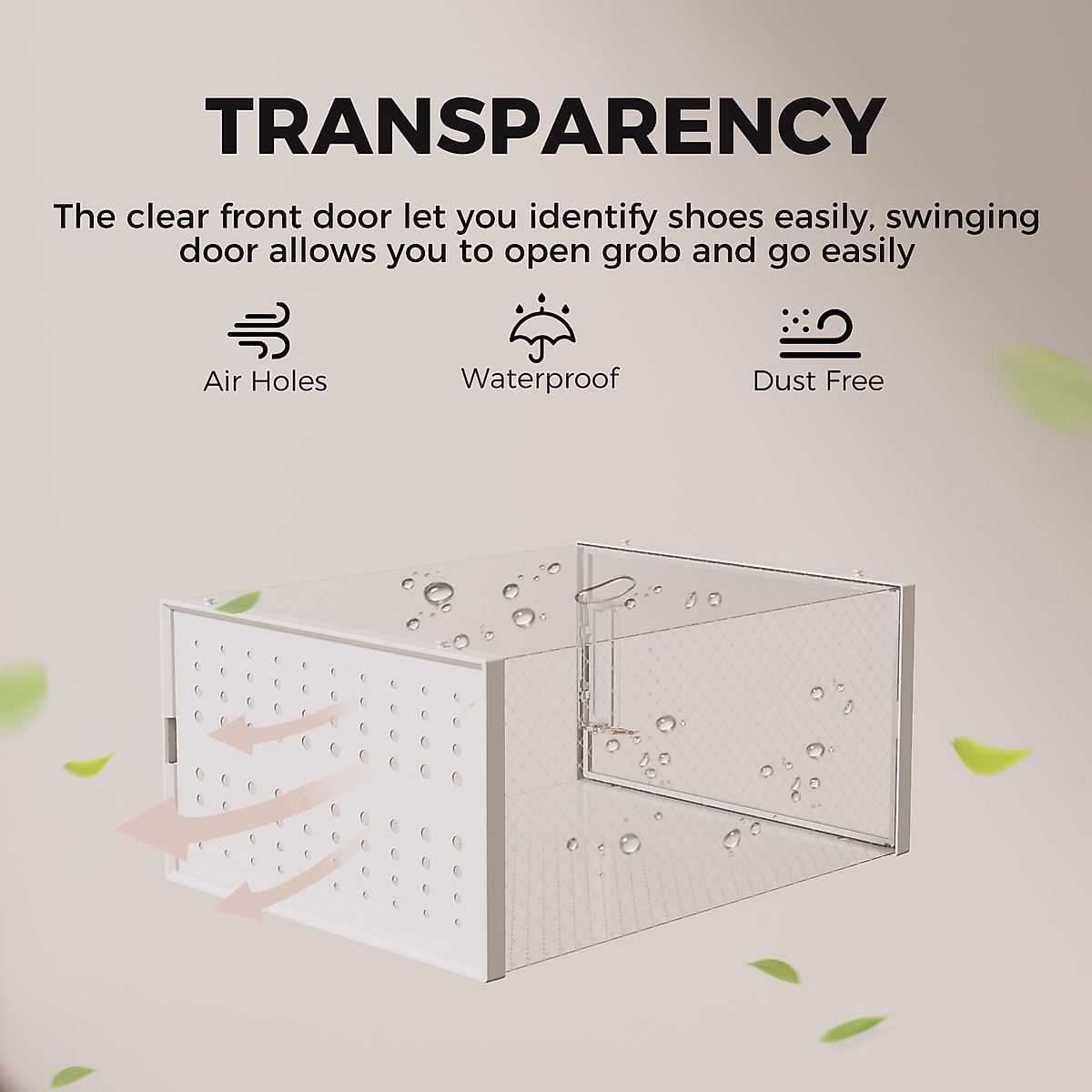 Pinkpum Shoe Organizer Storage Boxes for Closet, Clear Plastic Stackable Sneaker Storage Containers Bins with Lids, Clear Shoe Case Containers,White, 12 Pack