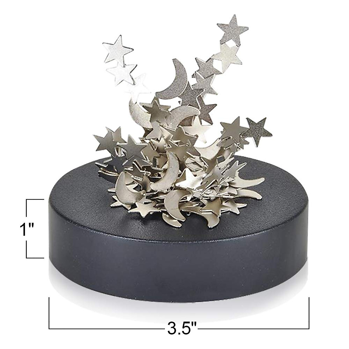 ArtCreativity Magnetic Moons & Stars Sculpture (Set of 2) Fun Office Desk Accessories, Stress-Relief Magnet Fidget Toys for Adults, Stocking Stuffers and Educational Development Toys for Kids