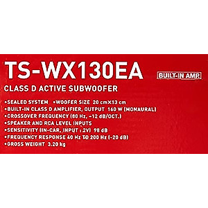 PIONEER TS-WX130EA Pre-Amplified Active Subwoofer, 160 W