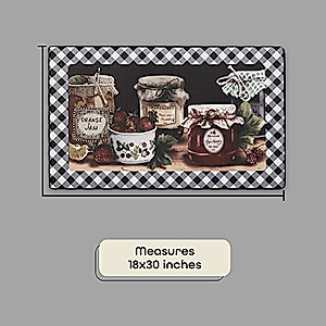 Anti-Fatigue Floor Comfort Mat - 18 x 30 Inch (Mason Jars) - Waterproof Non-Slip Rug - Easy to Clean Cushioned Mat for Kitchen, Bathroom, Standing Desk & Office - Achim Home Decor