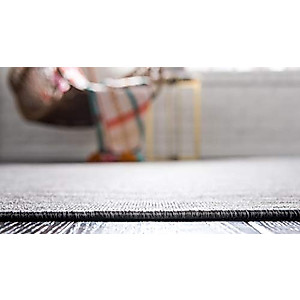 Unique Loom Outdoor Patio Collection Modern Casual Indoor and Outdoor Transitional Indoor and Outdoor Flatweave Gray Area Rug (7' 5 x 10' 0)