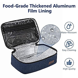 Gloppie Mini Lunchbox Small Lunch Bag for Men Leakproof Insulated Lunch Tote for Women Blue + Black