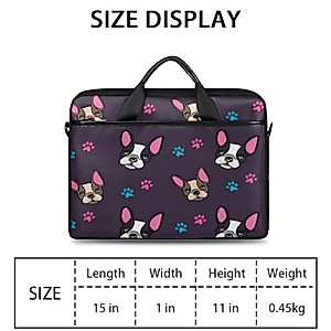 Dog Footprints Laptop Computer Bag Waterproof Shoulder Messenger Bag 13-15 inch Durable Laptop Tote Bag with Shoulder Strap Handle Lightweight Crossbody Briefcase