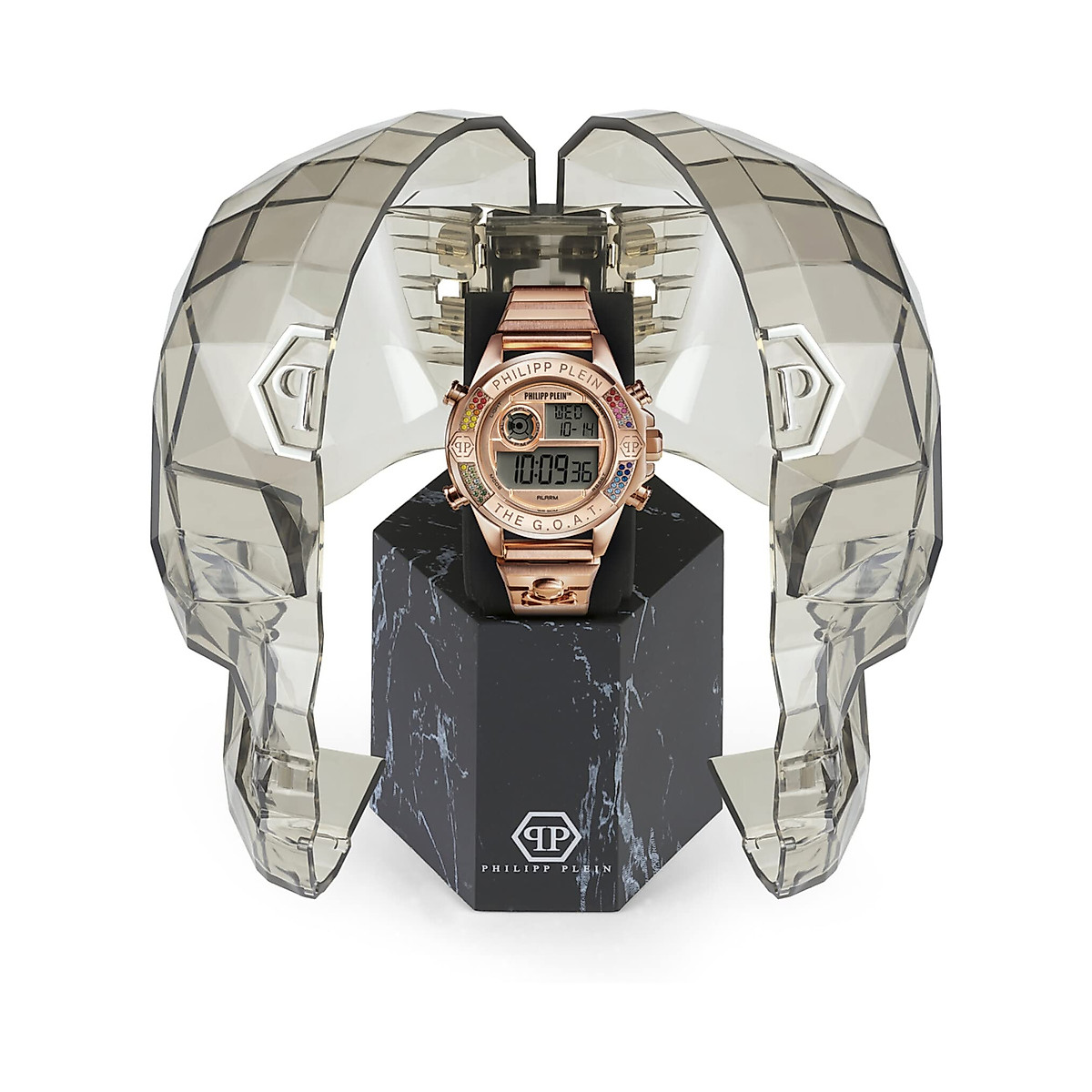 Philipp Plein The G.O.A.T. Collection Luxury Mens Watch Timepiece with a Rosegold Bracelet Featuring a Rose Gold Case and Rosegold Dial