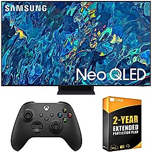 SAMSUNG QN65QN95BA 65" Neo QLED 4K Quantum HDR Smart TV (2022) Ultimate Bundle with Xbox Wireless Controller (Carbon Black) and Premium 2 YR CPS Enhanced Protection Pack