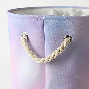 INough Baby Laundry Hamper Fabric Storage Basket Round Laundry Basket for Girls Collapsible Laundry Baskets with Drawstring Closure, Mermaid Room Decor for Girls Room, Laundry (Mermaid Tail)