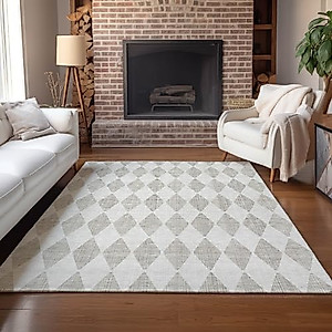 Addison Rugs Chantille ACN578 Beige 9' x 12' Indoor Outdoor Area Rug, Easy Clean, Machine Washable, Non Shedding, Bedroom, Living Room, Dining Room, Kitchen, Patio Rug