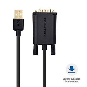 Cable Matters USB to Serial Adapter Male to Male Cable (RS232 to USB 2.0, Serial to USB, USB to DB9) 3 Feet, Support Windows 11/10/8/7/Vista/XP, macOS 11.0 or Later.