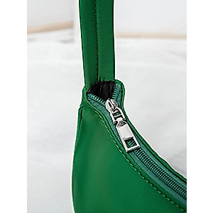 GORGLITTER Women's Solid Shoulder Bags Minimalist Bag Mini Clutch Tote Handbags Green One Size