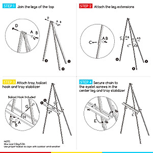MEEDEN Beech Wood Display Wedding Easel Stand, Max Height 64'' Holds Up to 40"/11lb, Wooden Display Tripod for Wedding Sign, Poster, A-Frame Artist Floor Easel for Painting, Canvas, Show, Presenting
