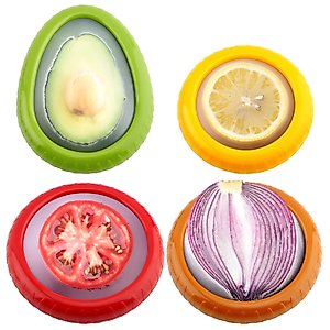 JIANWEI Avocado Storage Container-4pcs Fruit and Vegetable Storage Containers, Reusable Refrigerator Lemon Keeper Onion Storage Containers With Lid Easy To Clean For Apples, Tomato(4)