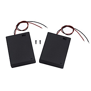 LampVPath (Pack of 2 4 AA Battery Holder with Switch, 6V Battery Holder with Switch, 4X 1.5V AA Battery Holder with Leads and Switch