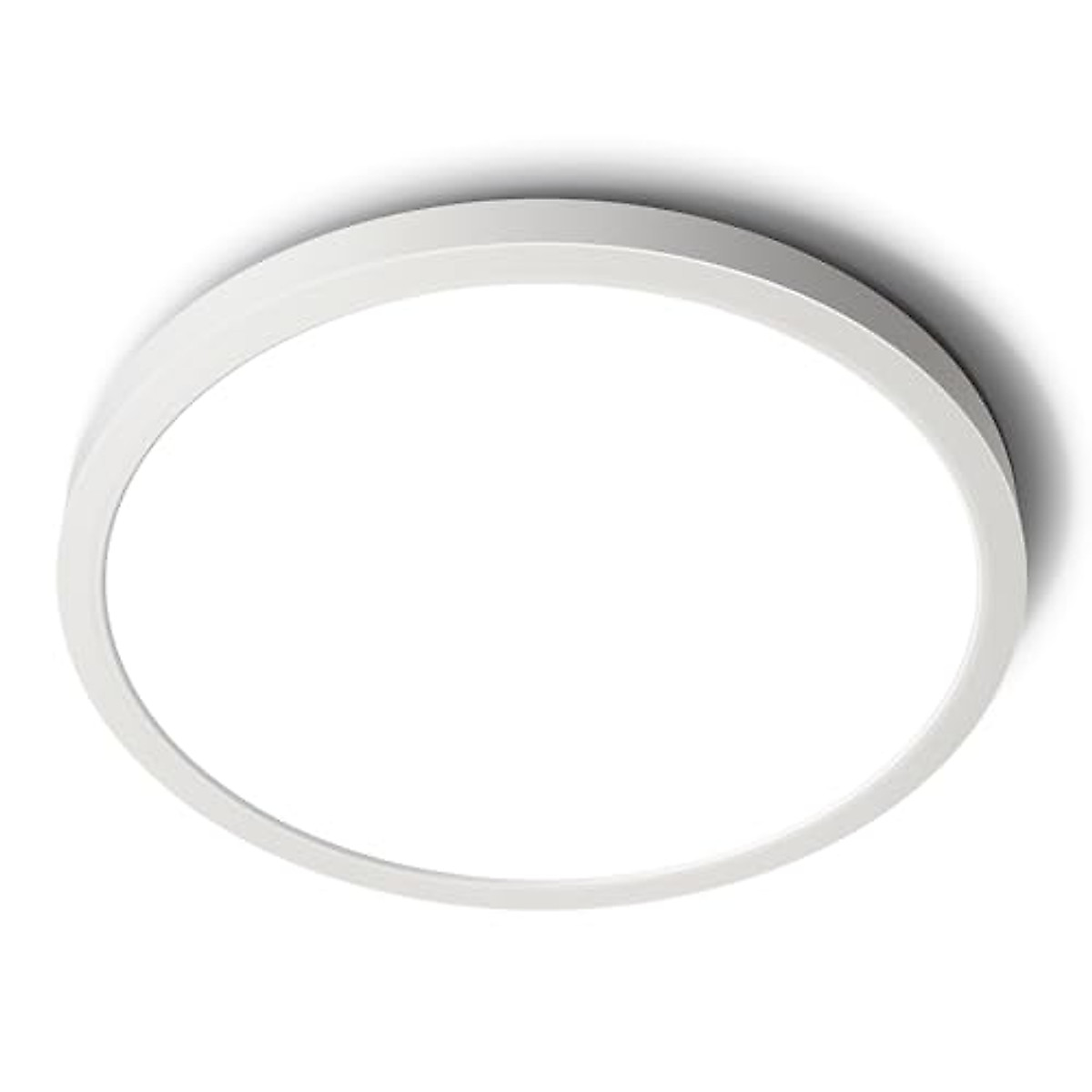 SunRider LED Flush Mount Ceiling Light Fixture, 5000K Daylight White, 2400LM, 12 Inch 24W White Round Flat Ceiling Lights, 240W Equiv. Non-Dimmable