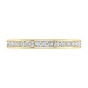 1/4 Carat Channel Set Diamond Anniversary Wedding Band in 10K Yellow Gold - IGI Cert (Ring Size 11)