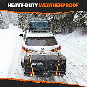 Mockins 16 Cu.Ft. Trailer Hitch Cargo Carrier Bag | 58"x20"x24" Abrasion-Resistant Vinyl Waterproof Cargo Bag for Hitch Carrier | All-Weather Truck Bed Storage Set w/Straps, Bag Lock, & Carry Bag