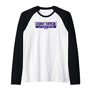 NASCAR - Denny Hamlin - Distressed Stamp Raglan Baseball Tee