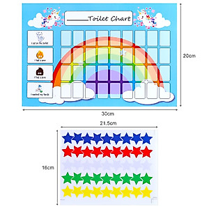 GWHOLE 2 Pack of Unicorn Potty Training & Toilet Training Reward Chart with 270 Star Stickers for Toddlers, Boys, Girls