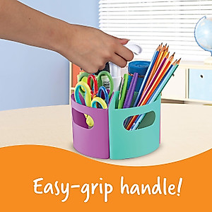 Learning Resources Create-a-Space Storage Mini Center - Pastel, Desk and Art and Crafts Organizer, Maker and Crayon Organizer, Homeschool Organizer and Storage