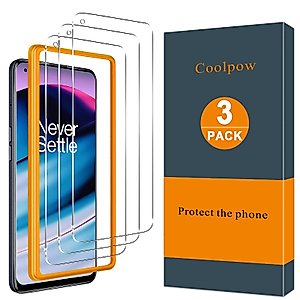 【 3-PACK】Coolpow Designed for OnePlus Nord N20 5G Screen Protector plus One Nord N20 5G Screen Protector Tempered Glass Film, 【EasyInstall Tool】 9H Hardness, Ultra HD, Scratch Resistant, Case Friendly