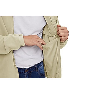 CRYSULLY Men's Winter Warm Jacket Snow Outswear Coat Fleece Lining Hiking Skiing Beige