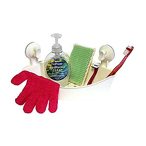 Dependable Industries inc. Essentials Triangle Corner Caddy Shelf For Bathroom Showers and Bath With 2 Vacuum Hanger Suction Cups For Ceramic Tile Glass Smooth Surfaces (White)