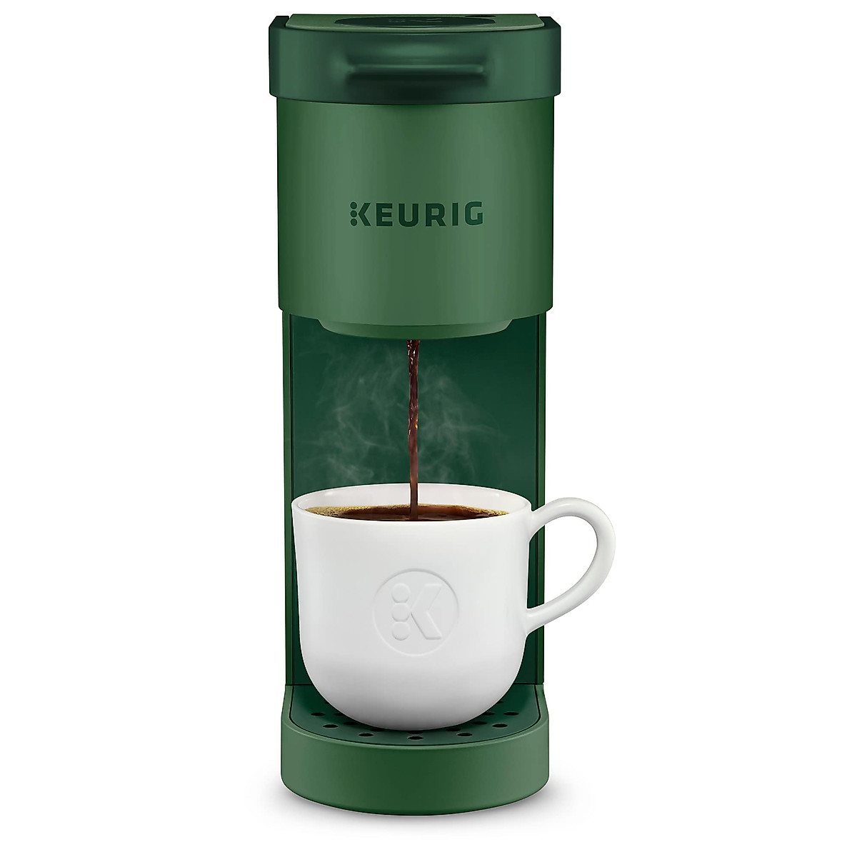Keurig K-Mini Single Serve Coffee Maker with 6-12Oz Cup Sizes, Quick Brewing, and Removable Drip Tray (Evergreen, Renewed)