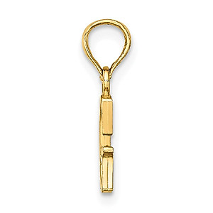 Solid 14k Yellow Gold G Block Initial Letter Alphabet Charm Pendant