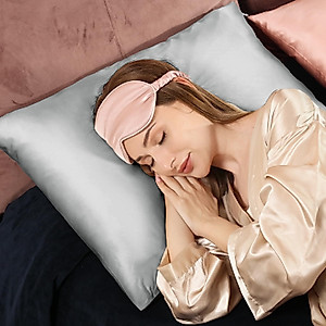 Adubor Silk Pillowcase - Mulberry Silk Pillow Case, 23 Momme 6A Grade Fibers, 900 Thread Count, Silk Pillow Cases for Hair and Skin Health, with Hidden Zipper (Standard 20''×26'', Dark Gray, 1PC)