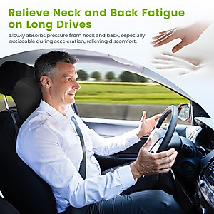 Dreamer Car Back Support Lumbar Support for Car & Car Neck Pillow kit for Driving Fatigue Relief,Memory Foam Ergonomic Car Pillow Comfort Your Neck and Back,Black