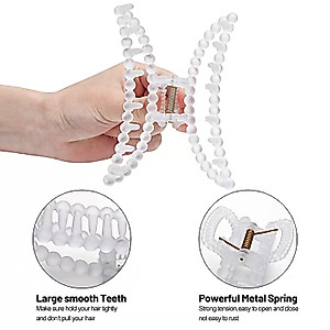 Hair Claw Clips, Nonslip Matte Clear, Large for Thick Hair, Strong Hold Jaw Clamps, Butterfly Hairpins Fashion Accessories for Women (3 Pack)