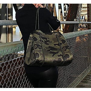 Pole Tribe Large Neoprene Tote Bag - Versatile and Lightweight Neoprene Bag for Women - Ideal for Beach & Everyday Use - Stylish and Durable Neoprene Tote Bags - Superb Gym Tote or Womens Travel Totes