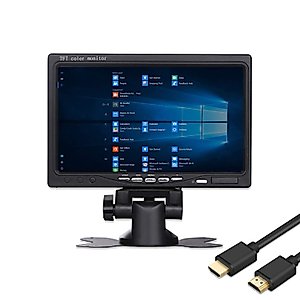 Yasoca 7 Inch Monitor HDMI - 1024x600 HD TFT LCD Screen Display AV VGA Input Built in Speaker for Raspberry Pi 3 Model B+ 3B CCTV Computer PC DVR Car