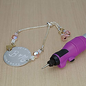 The Beadsmith Micro Engraver w/Spotlight, 6.25", Battery Operated (2xAAA), 2 Round Diamond-Tip Bits and Hex Key, Engraver, Polisher, Sander- for Metal Engraving, Wood Carving, and Jewelry Polishing