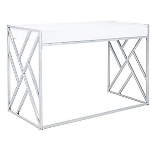Safavieh Home Office Elaine Modern White and Silver 1-drawer Desk