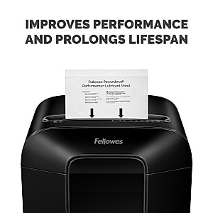 Fellowes Powershred Performance Paper Shredder Lubricant Sheets with Paper Shredder Oil Lubricant for Cross-Cut and Micro-Cut Paper Shredders, 6 x 8.50 x 0.031 Inch, 10-Pack