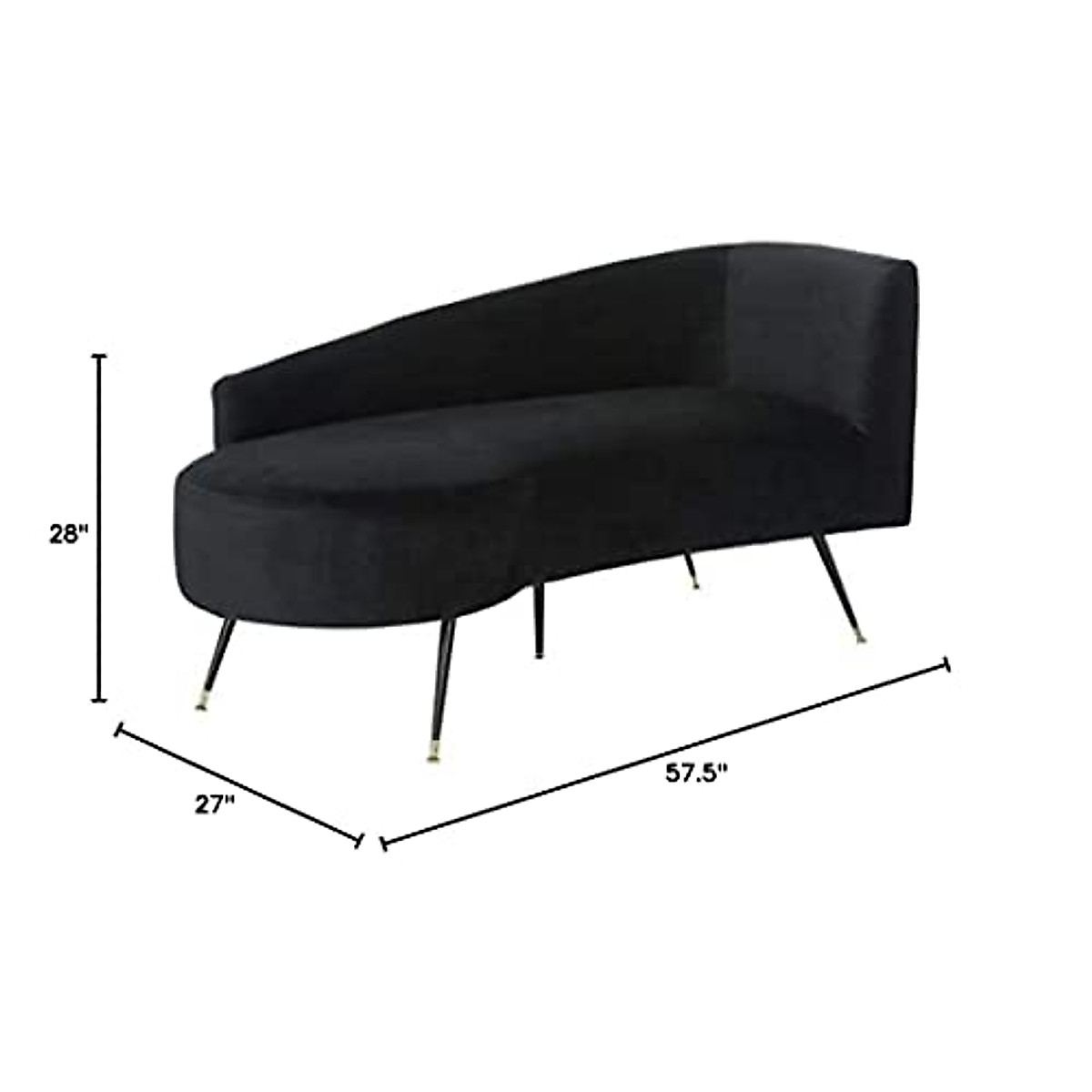 Safavieh Home Evangeline Glam Black Velvet Parisian Settee Loveseat